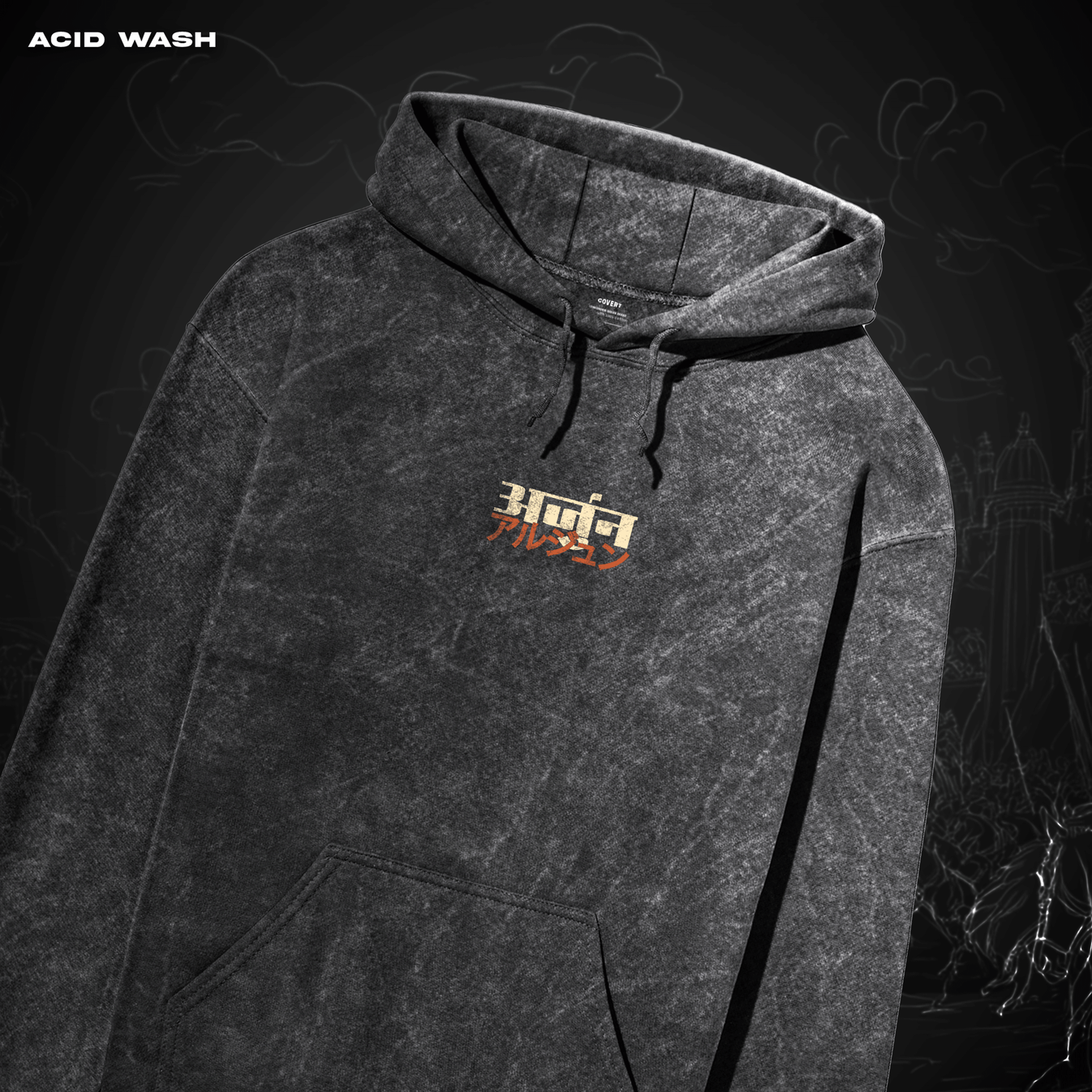Gandivdhari Arjun Acid Wash Hoodie – Covert