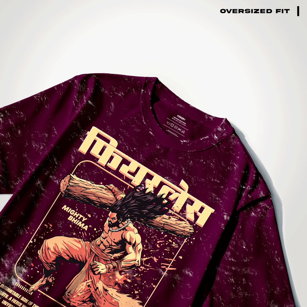 The Fearless Bhima Oversized T-shirt (Acid Wash) – Covert